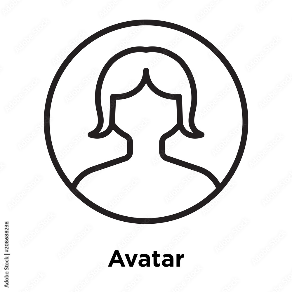 Avatar icon vector sign and symbol isolated on white background, Avatar ...