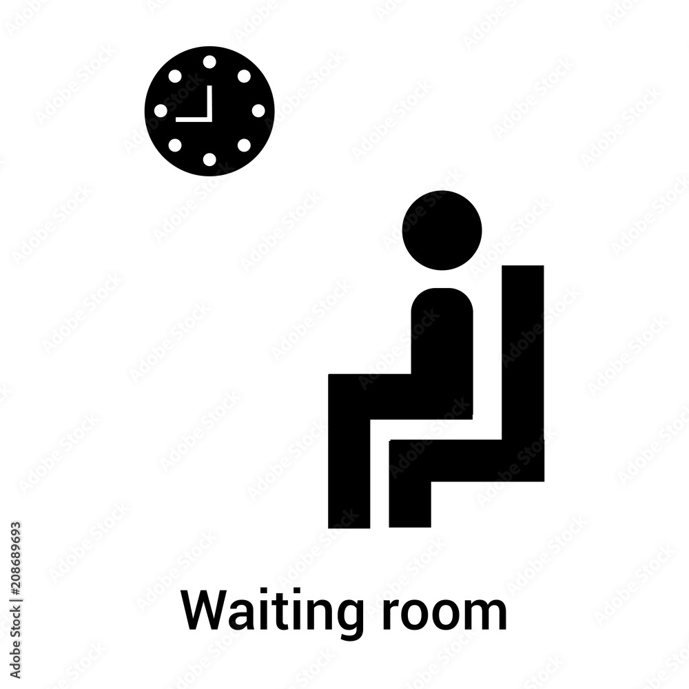 Waiting room icon vector sign and symbol isolated on white background ...
