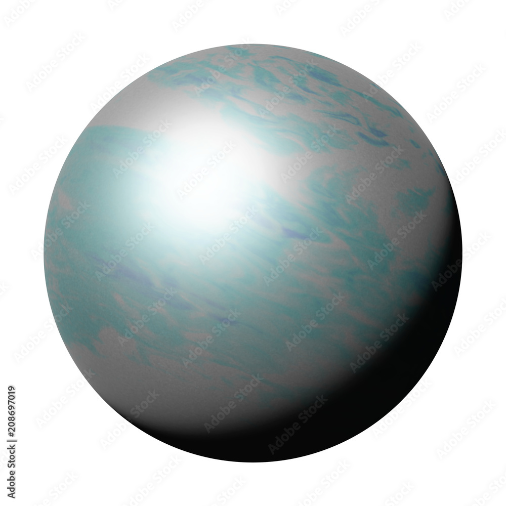 planet Uranus, part of the solar system isolated on white background ...