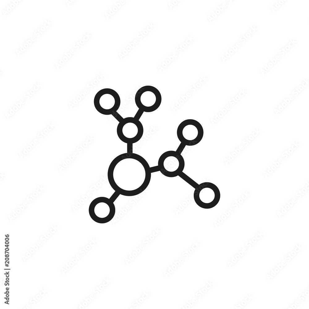 Molecule line icon. Structure, bond, compound, ethanol. Chemistry ...