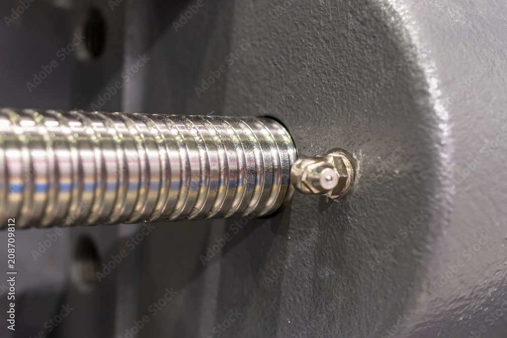 High precision ball-screw linear actuator for CNC machine. Stock Photo ...