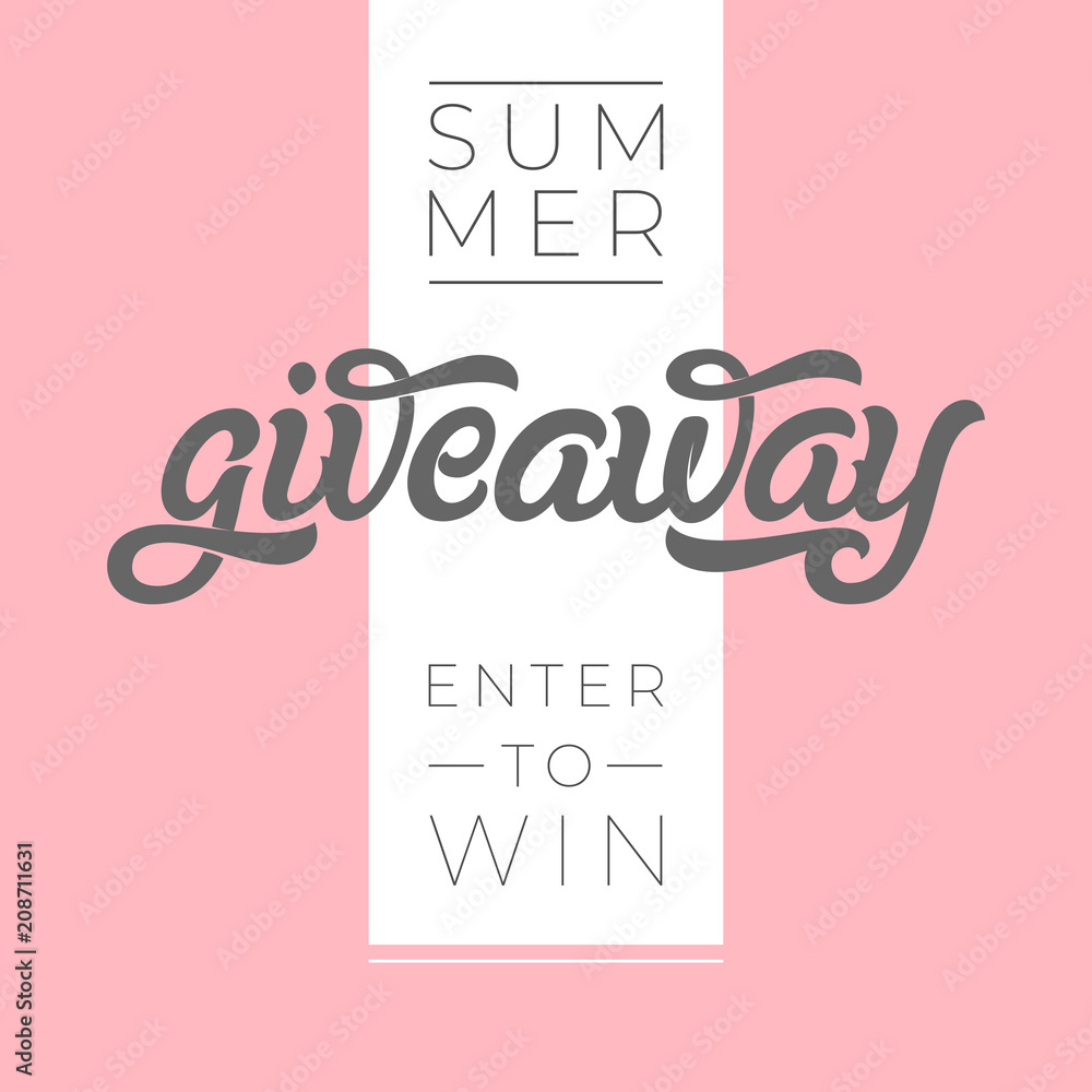 GIVEAWAY banner for contests in social media. Modern brush calligraphy ...