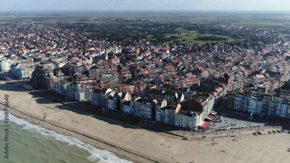 Aerial of Knokke-Heist city in Belgian province of West Flanders it is ...