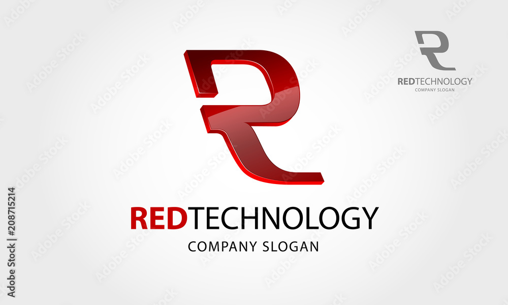 Red Technology Vector Logo. This logo letter of R or it's an initial ...
