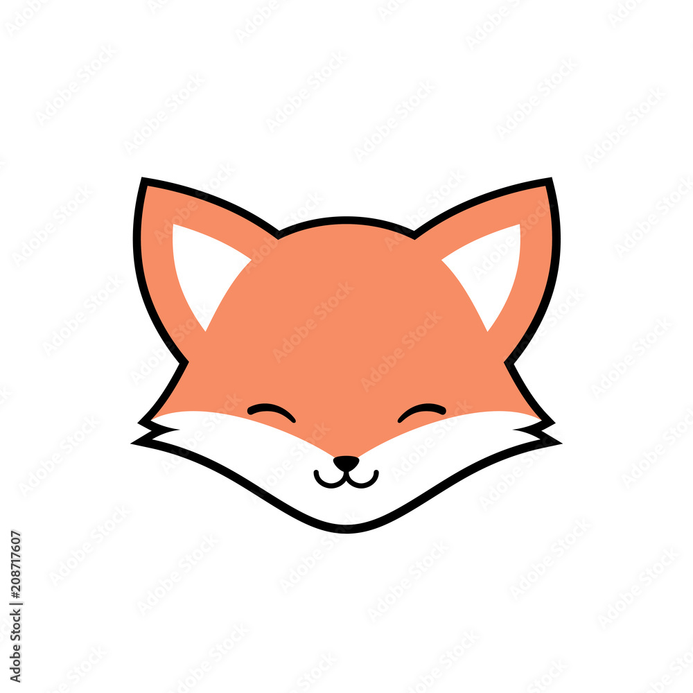 Cute Fox Face Vector Icon Stock Vector | Adobe Stock