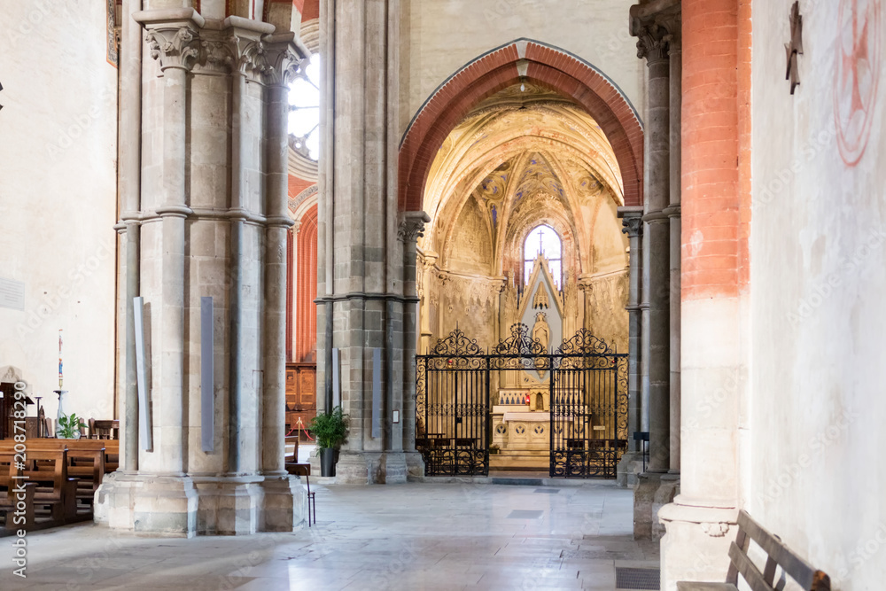 Interior of the Basilica of Sant'Andrea that was built between 1219 and ...