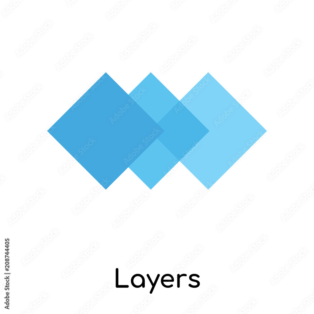 Layers icon vector sign and symbol isolated on white background, Layers ...