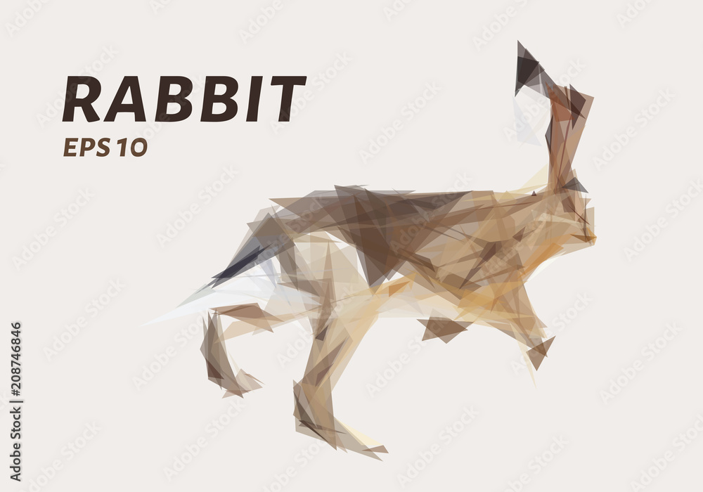Rabbit of triangles. Lowe poly rabbit. Vector illustration. Stock ...