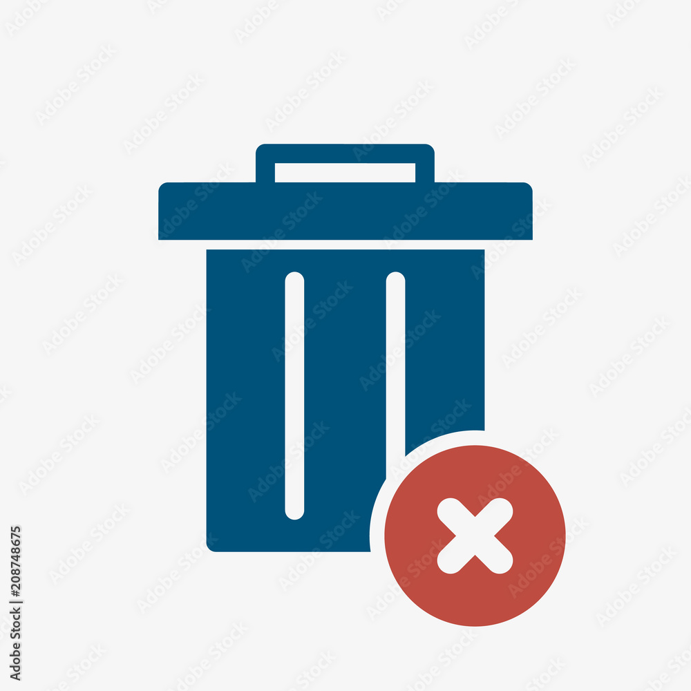 Garbage icon, Tools and utensils icon with cancel sign. Garbage icon ...