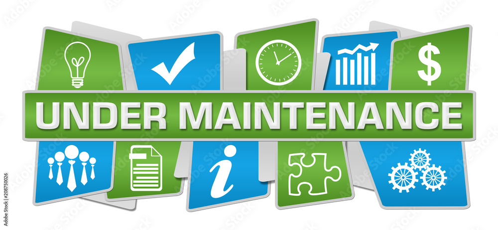 Under Maintenance Blue Green Up Down Symbols Stock Illustration | Adobe ...