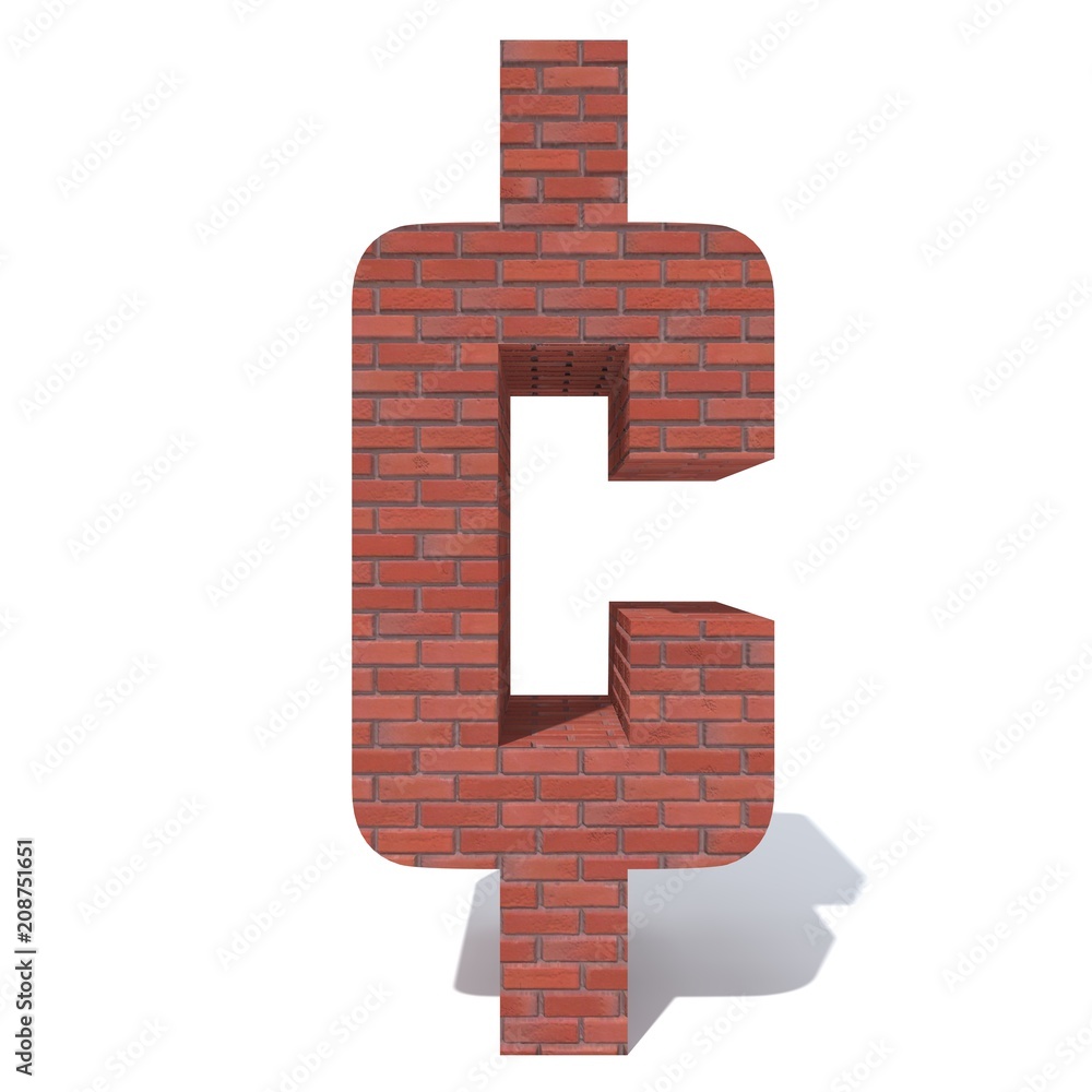 Conceptual red heavy rough masonry constructed font or type, brick ...