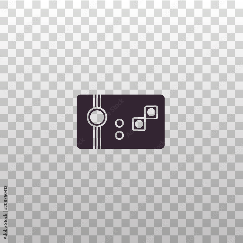 Retro gaming controller with mini joystick and buttons top view - black ...