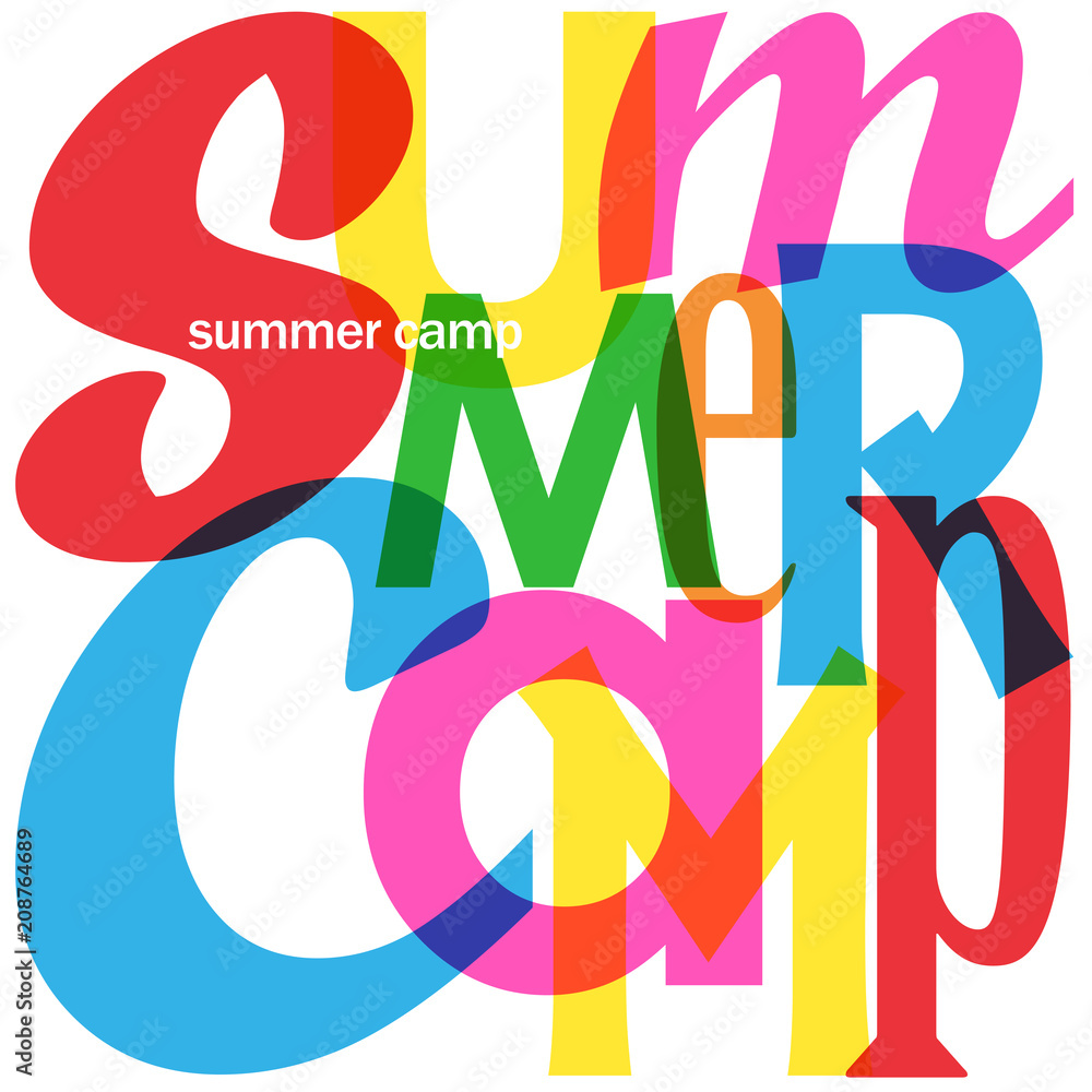 SUMMER CAMP colorful letters collage Stock Vector | Adobe Stock