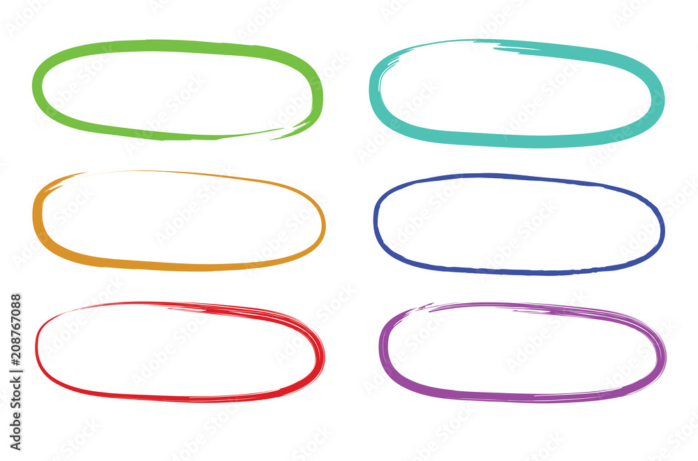 Oval Brush Stroke Shape Frame Border Stock Vector | Adobe Stock