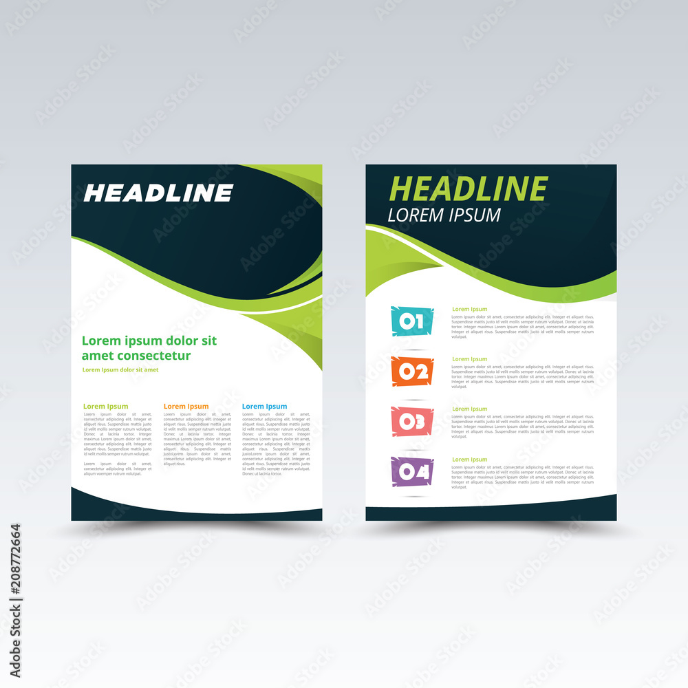 Vector Brochure Flyer design Layout template, size A4, Front page and ...