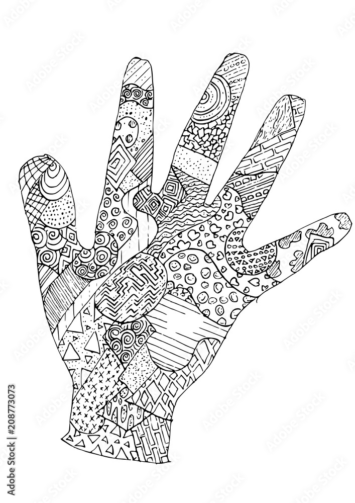 Stockvector Hand tekening met patroon arcering | Adobe Stock