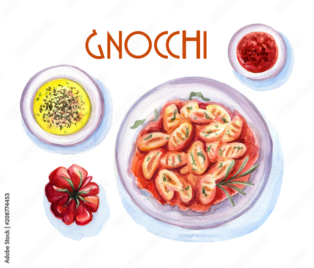 Gnocchi with tomato sauce, potato dumplings, traditional itallian dish ...