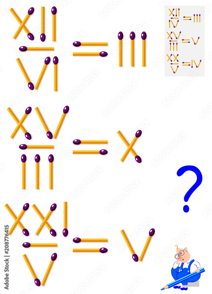 Logic puzzle game. In each task move one matchstick to make the ...