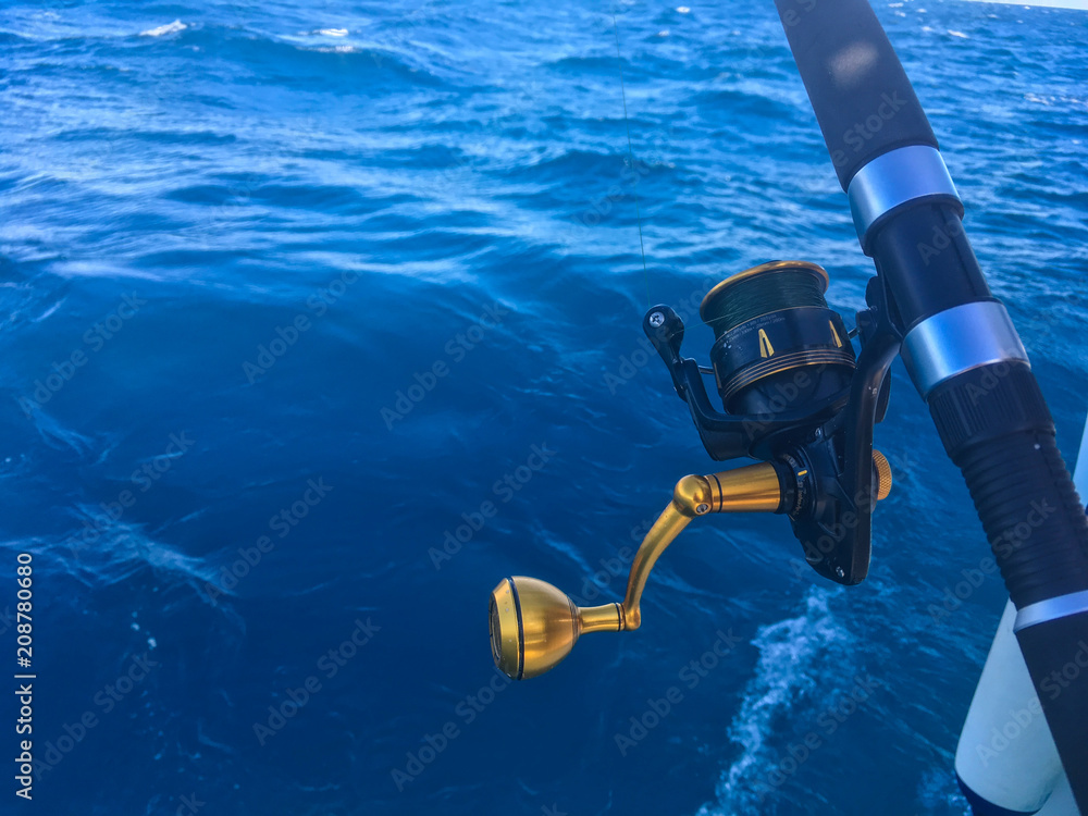 Pesca deportiva con currican en Mar Mediterraneo Stock Photo | Adobe Stock