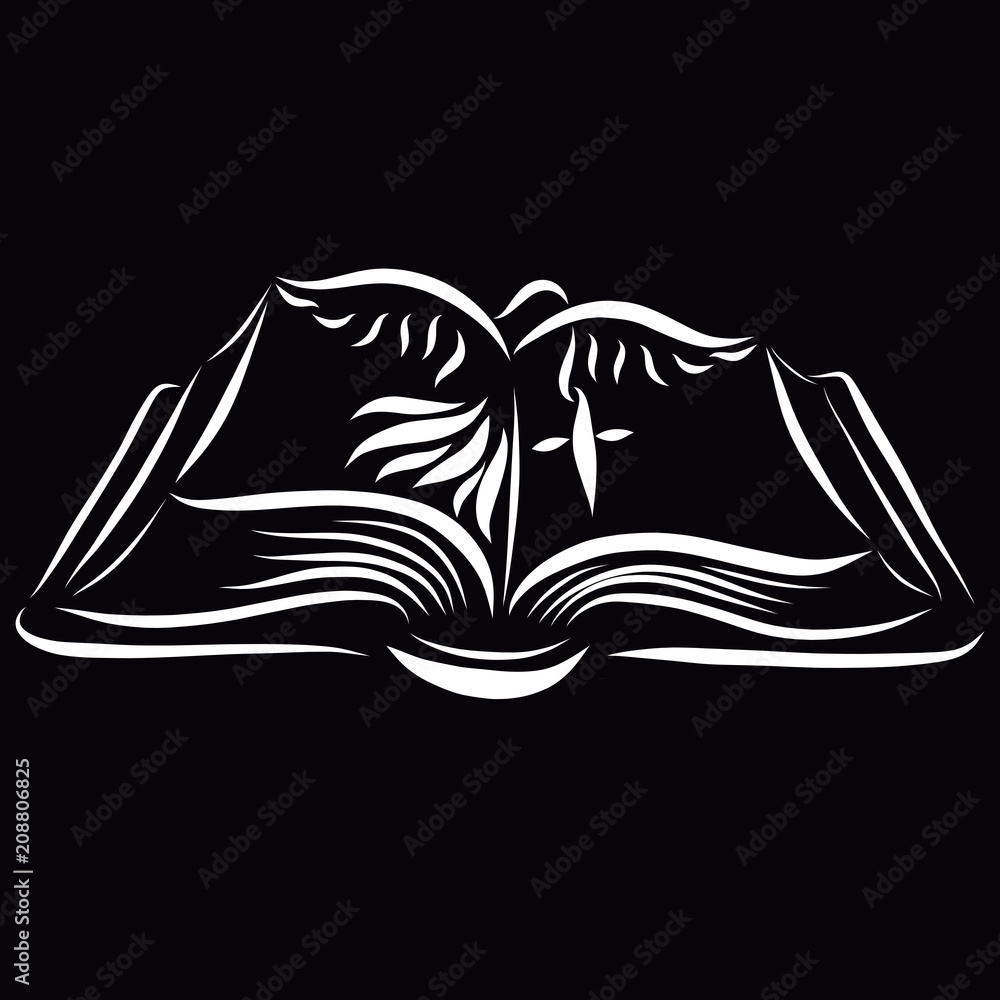 Open Bible Clipart Black And White