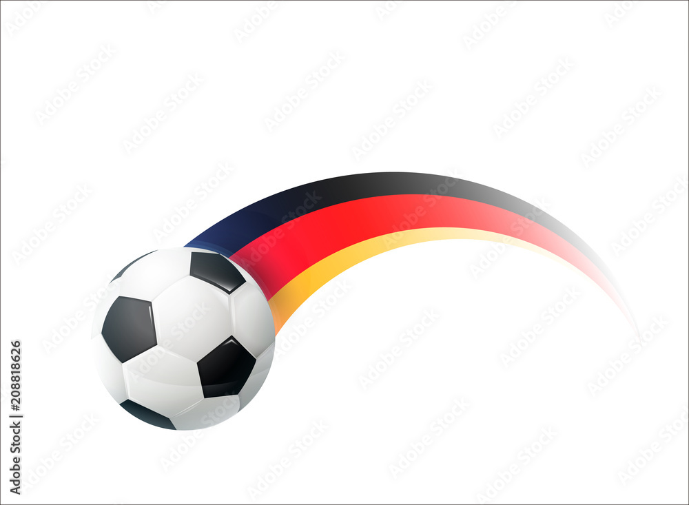 Football with Germany national flag colorful trail. Vector illustration ...