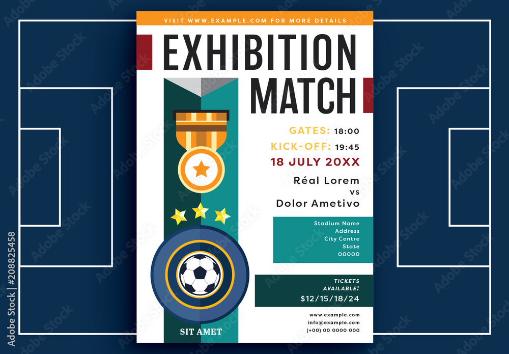 Football/Soccer-Themed Event Poster Layout Stock Template | Adobe Stock