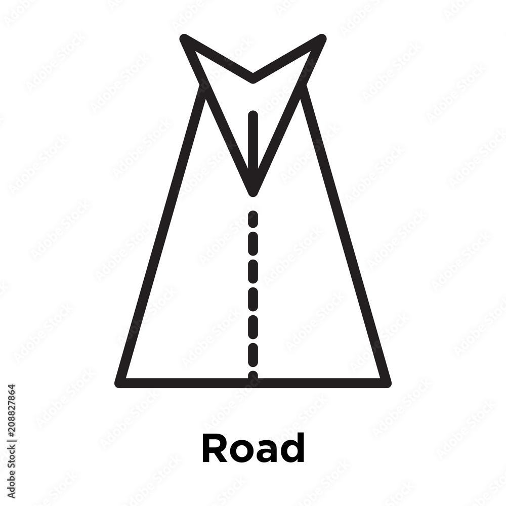 Road icon vector sign and symbol isolated on white background, Road ...