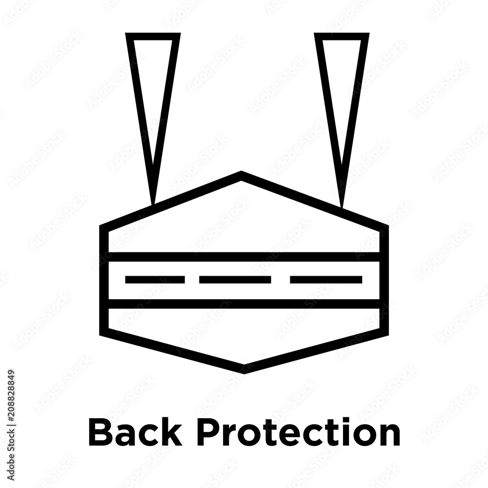 Back Protection icon vector sign and symbol isolated on white ...