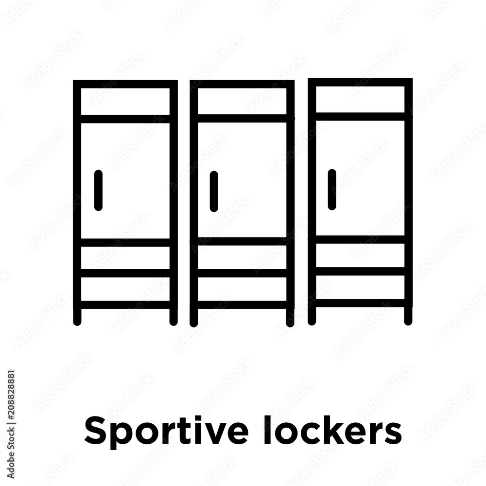 Sportive lockers icon vector sign and symbol isolated on white ...