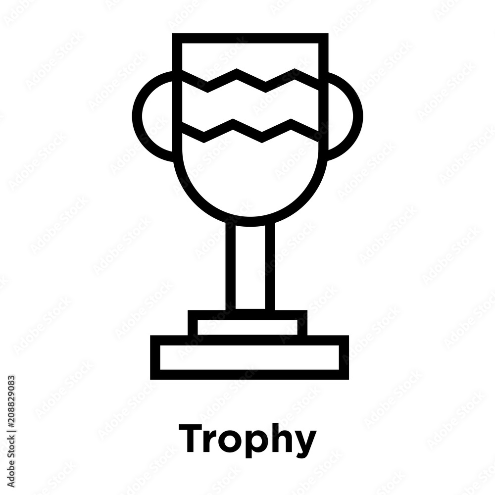 Trophy silhouette icon vector sign and symbol isolated on white ...