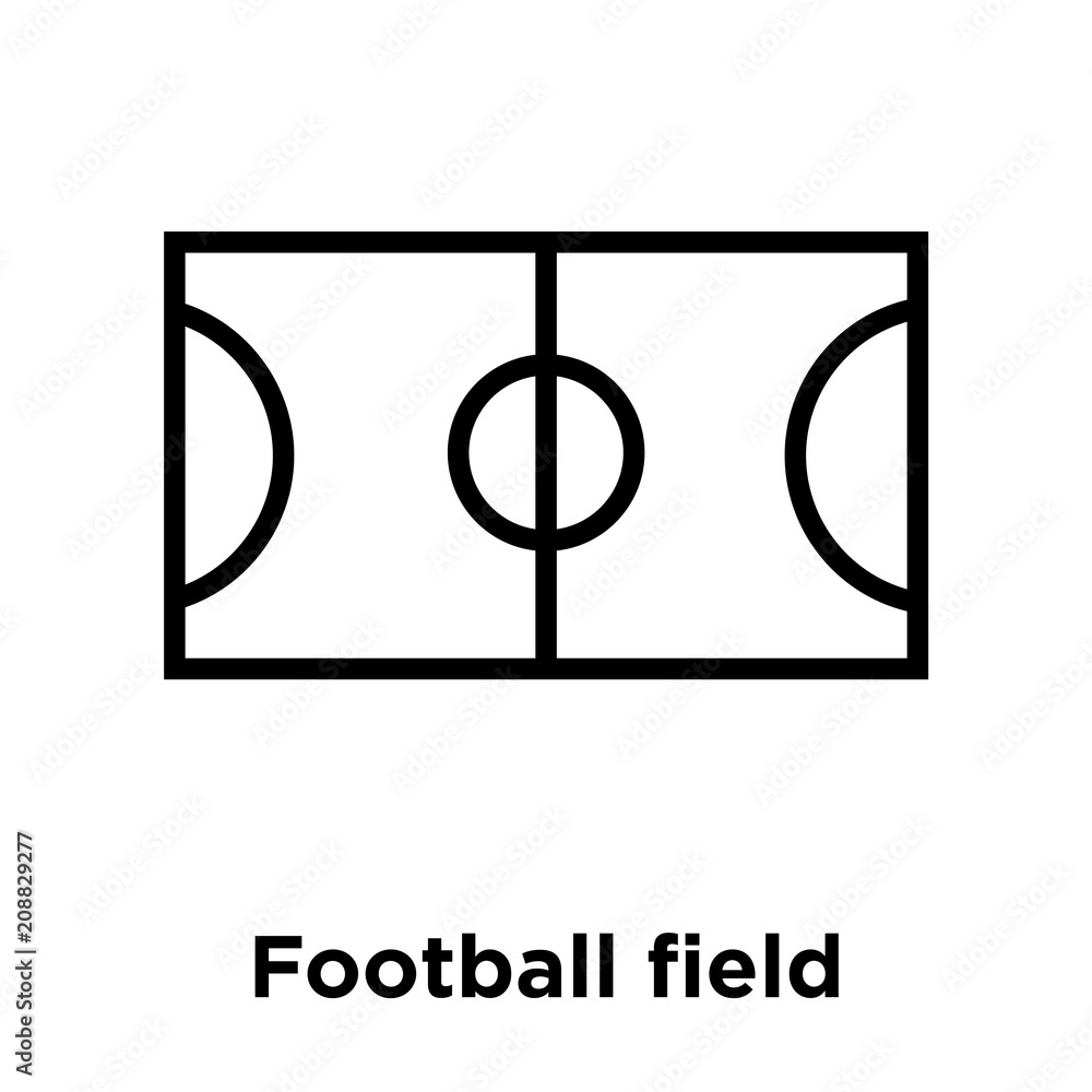 Football field icon vector sign and symbol isolated on white background ...