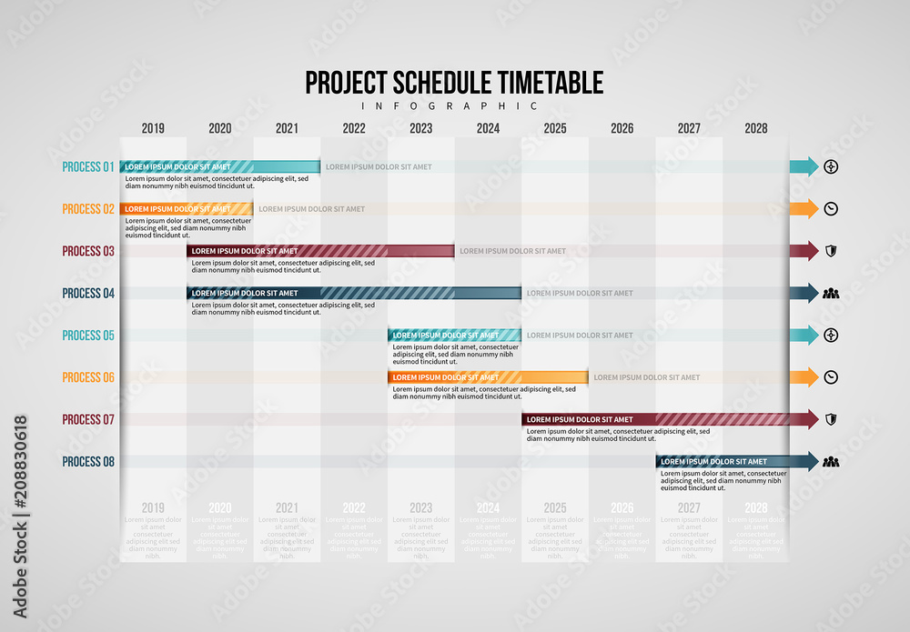 Project Schedule Table Infographic Stock Template | Adobe Stock