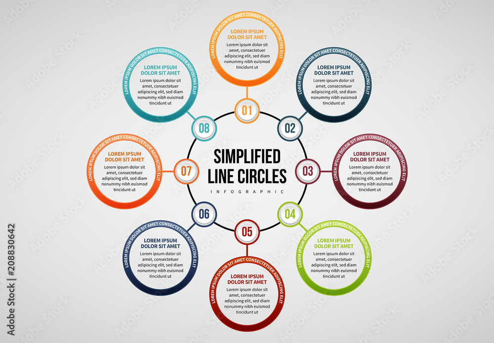 8 Step Circle Infographic Stock Template | Adobe Stock