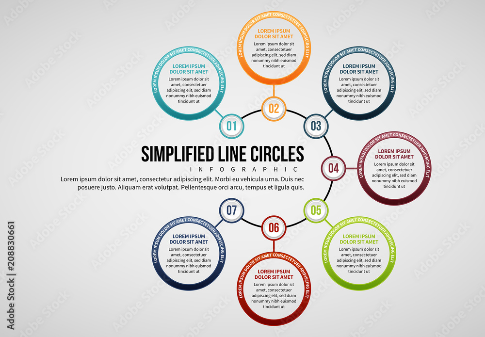 7 Step Circle Infographic Stock Template | Adobe Stock