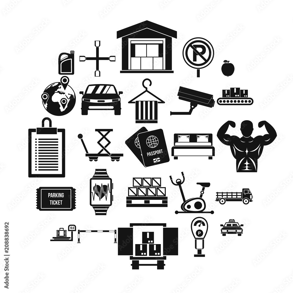 Porter icons set. Simple set of 25 porter vector icons for web isolated ...