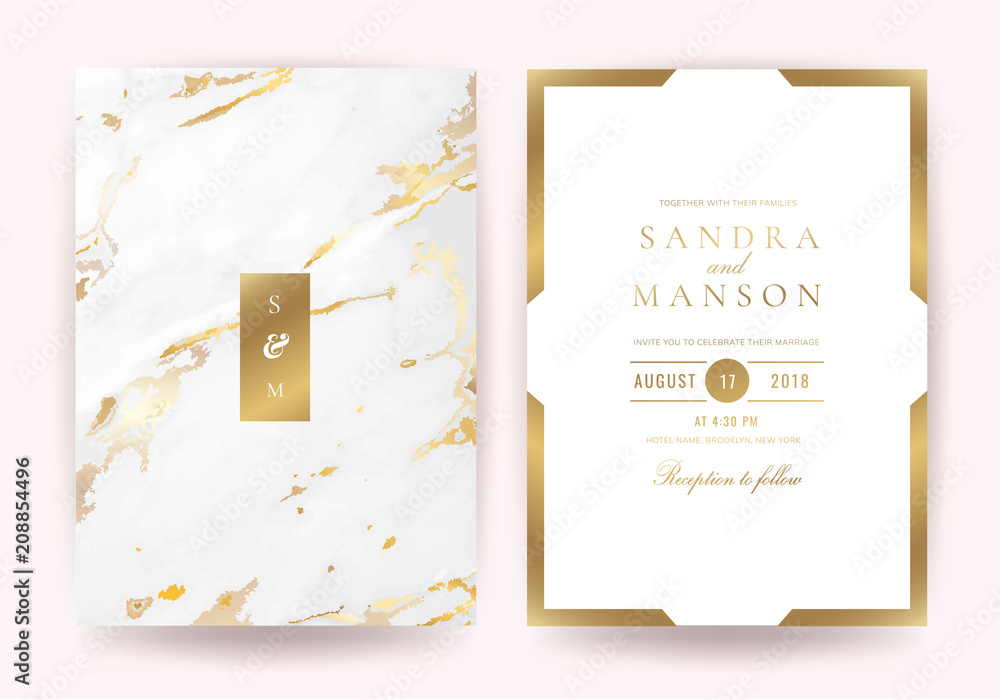 Wedding Invitation Gold Background
