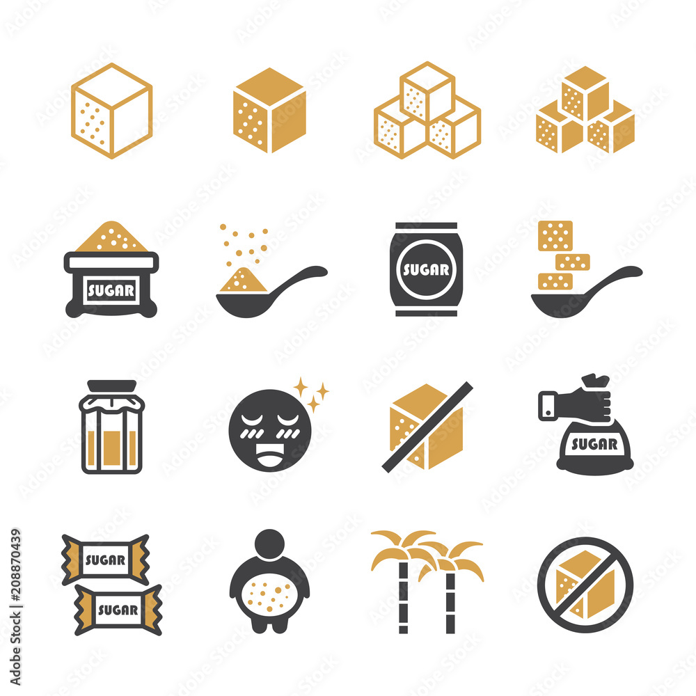 Sugar icon set Stock Vector | Adobe Stock
