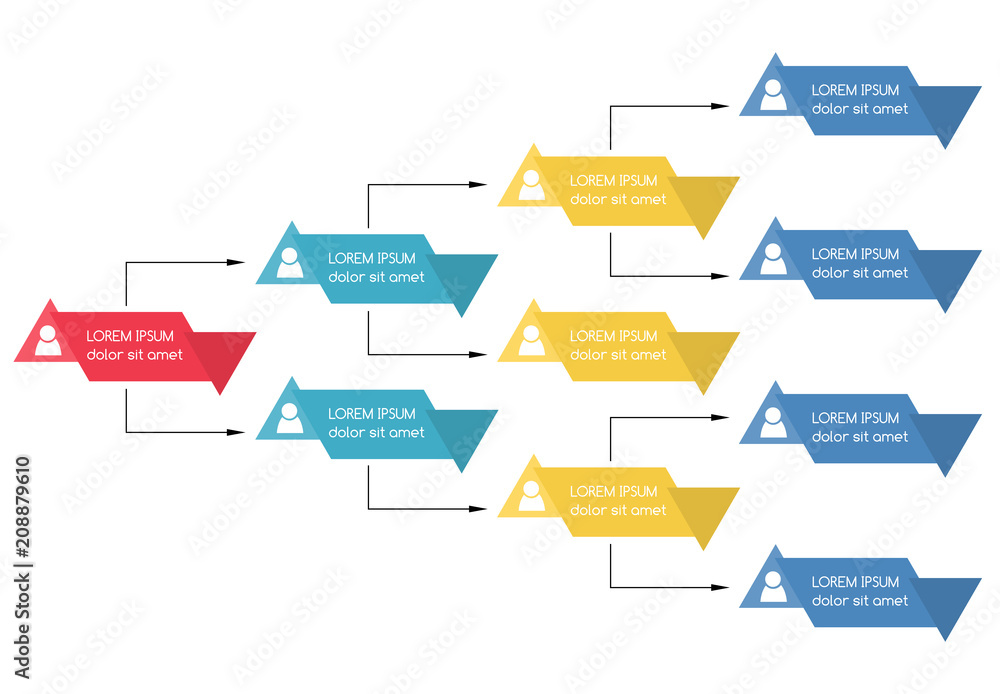 Colorful business structure concept, corporate organization chart ...