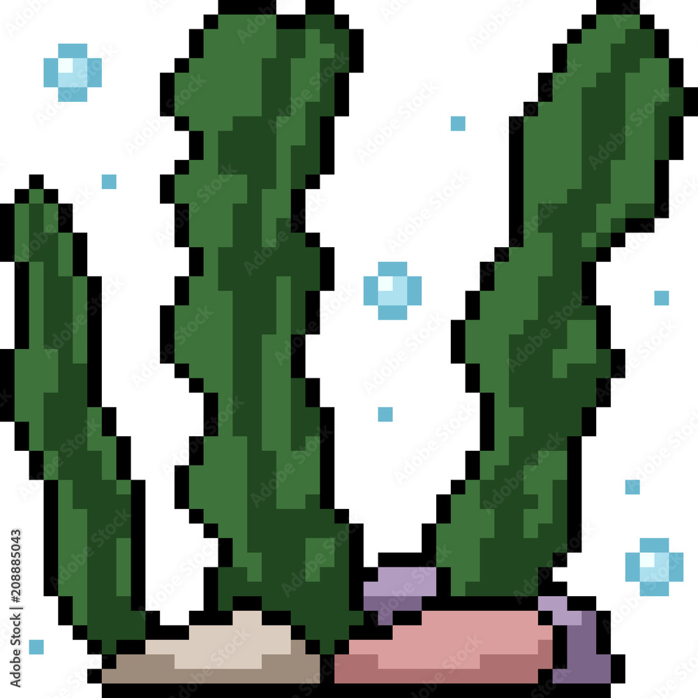 vector pixel art seaweed Stock Vector | Adobe Stock