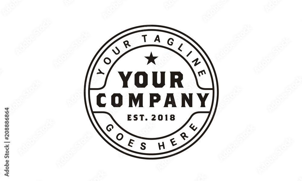 Minimalist Vintage Stamp Logo design inspiration Stock Vector | Adobe Stock