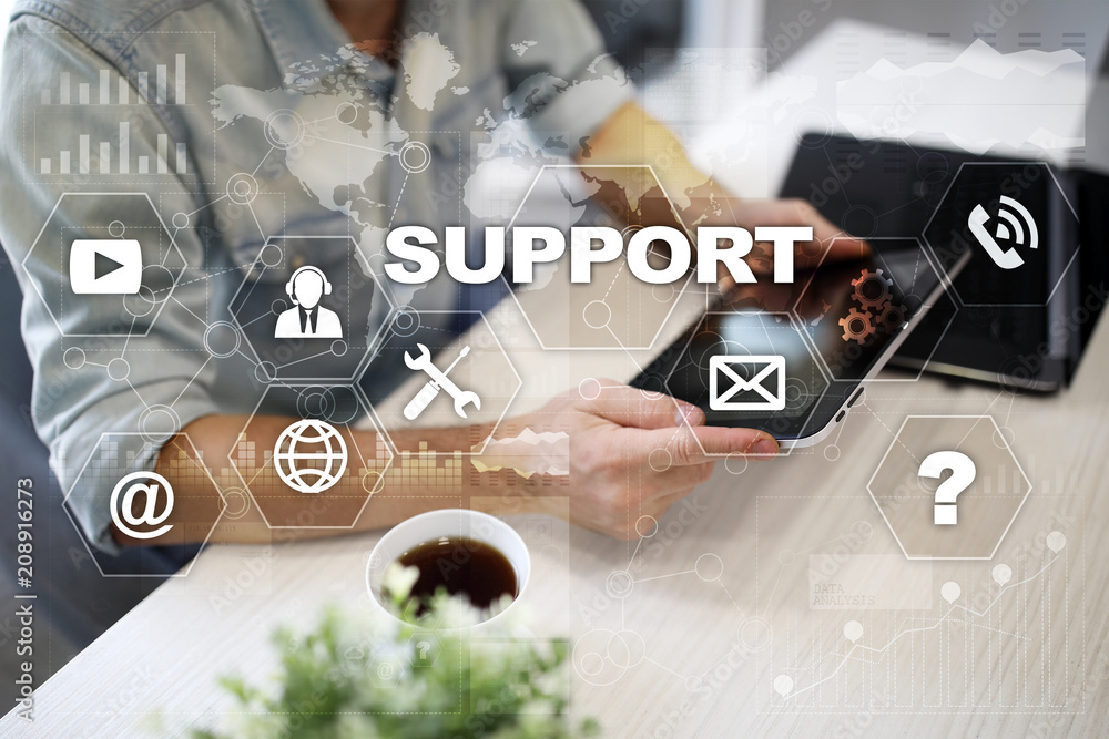 Technical support. Customer help. Business and technology concept ...