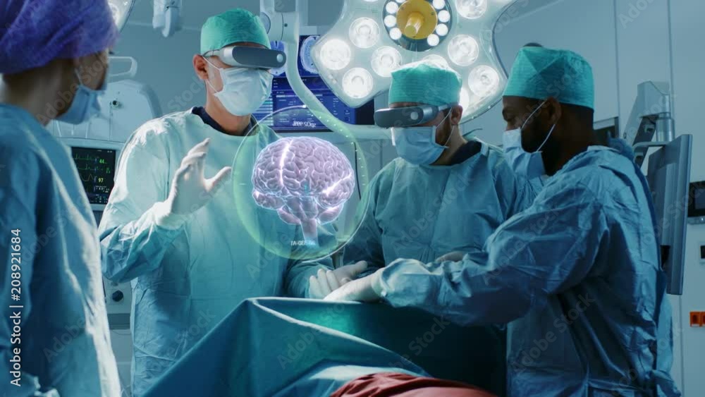 Surgeons Wearing Augmented Reality Glasses Perform Brain Surgery with ...