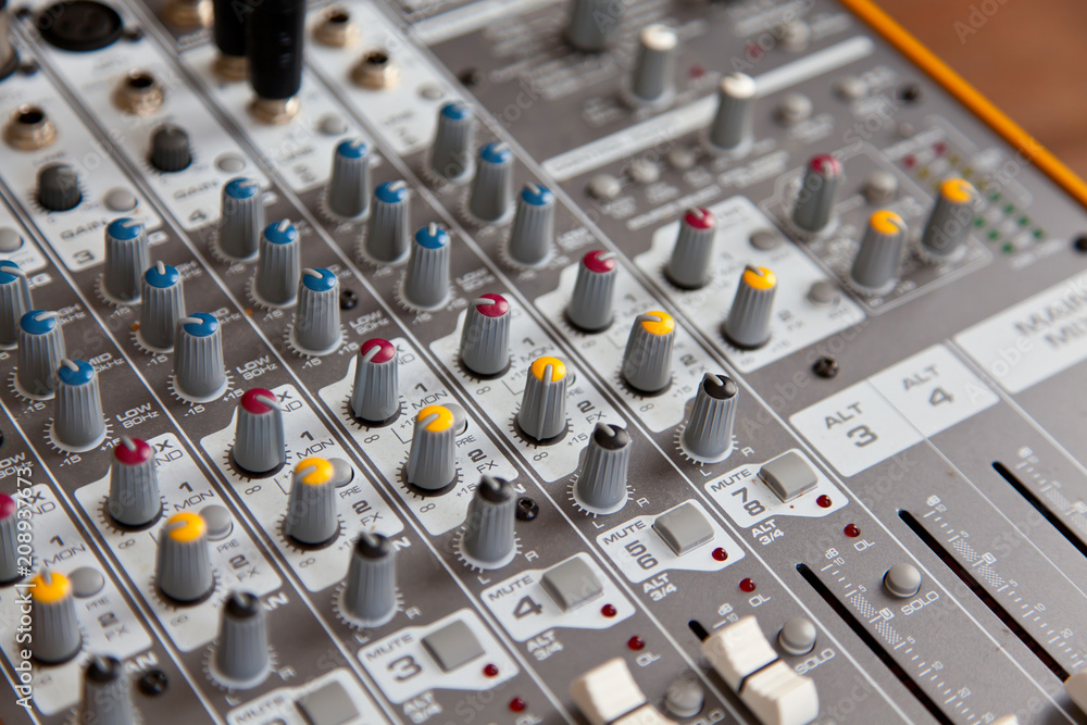 Audio studio sound mixer equalizer board controls Stock Photo | Adobe Stock