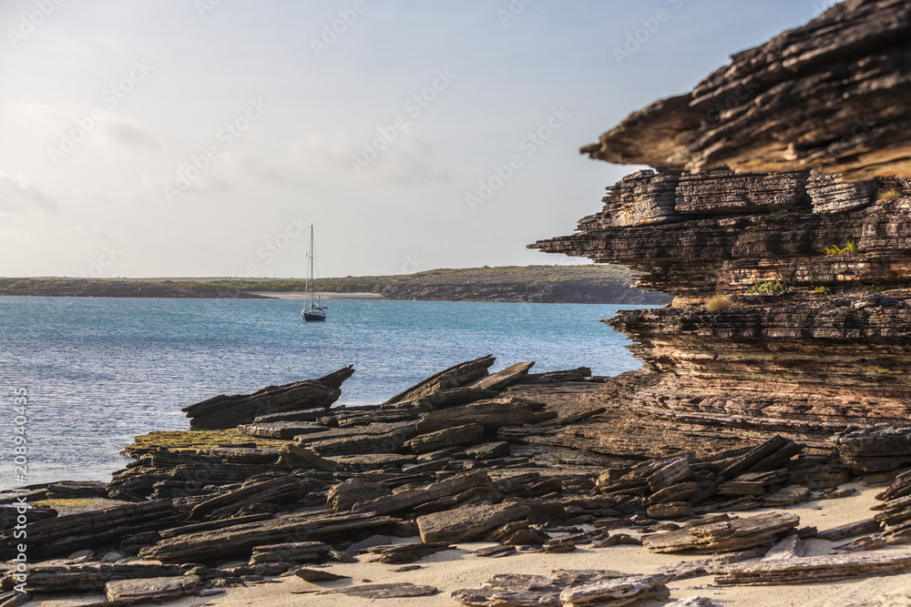 spectacular rock formation in Two Island Bay, Cape Wessel, northern ...