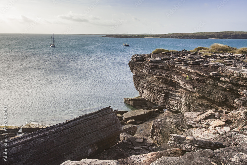 spectacular rock formation in Two Island Bay, Cape Wessel, northern ...