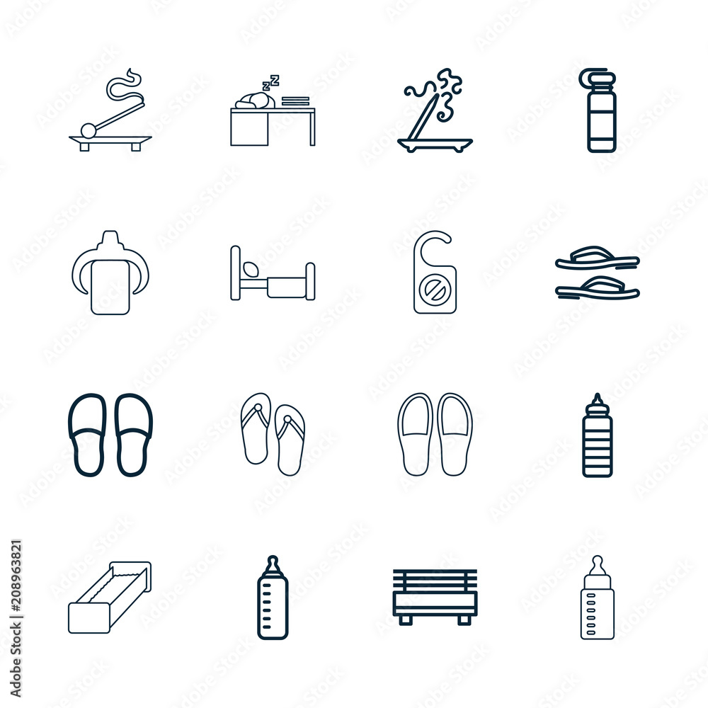 Collection of 16 relax outline icons vector de Stock | Adobe Stock