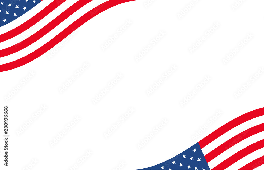 American banner. USA border background with waving flag motif. Motion ...
