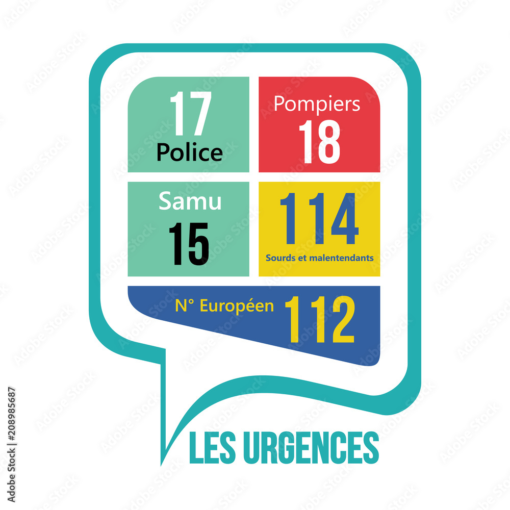 Numéros d'urgence Stock Vector | Adobe Stock