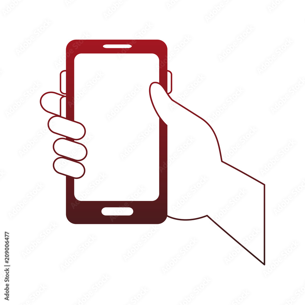 Hand with smartphone vector illustration graphic design Stock Vector ...