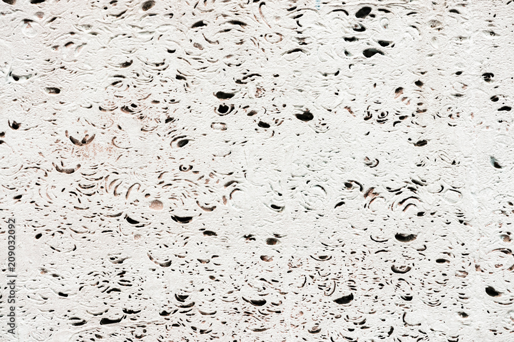 White foam block in macro. Foundation of old building. Detailed ...